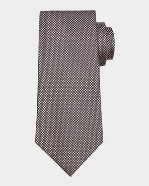 TOM FORD Micro-Houndstooth Neck Tie Pink