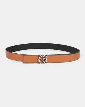 Loewe Anagram Reversible Leather Belt - 1555 Black