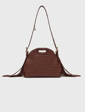 Maje Leather Miss M Mini Studded Bag