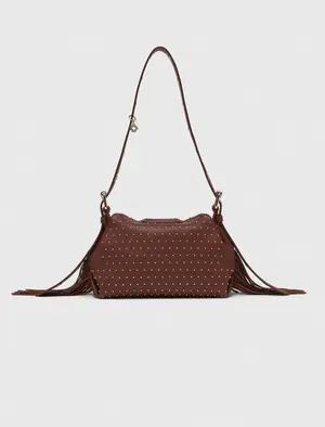 Maje Leather Miss M Mini Studded Bag