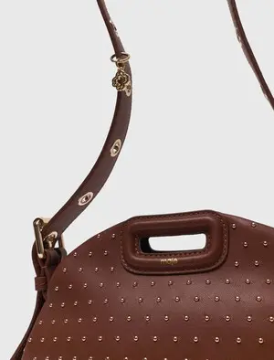 Maje Leather Miss M Mini Studded Bag