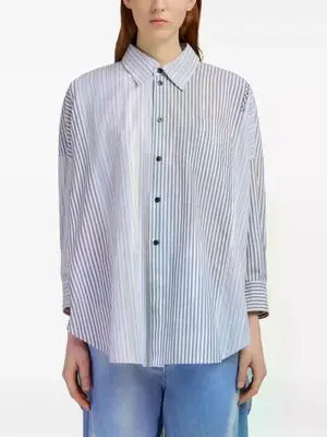 Marni Striped Cotton Shirt - Grey