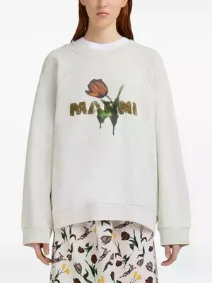 Marni Floral-print Sweatshirt - White
