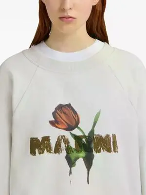 Marni Floral-print Sweatshirt - White
