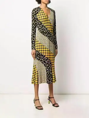 Michael Kors Paneled Midi Dress