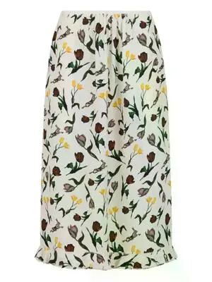 MARNI Floral-Print Midi Skirt