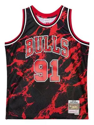 Mitchell & Ness X Nba Chicago Bulls 1997 Dennis Rodman Team Marble Swingman Tank Top - Black