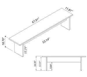 MANHATTAN Comfort Nomad Dining Bench