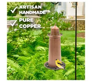 GOOD DIRECTIONS Copper Lighthouse Birdfeeder By