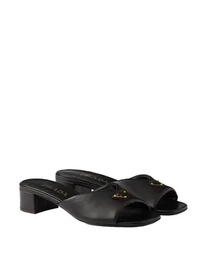 Prada Padded Nappa Leather Sandals - Black