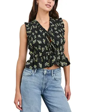 Rails Crinkled Cropped Top - Dark Amary