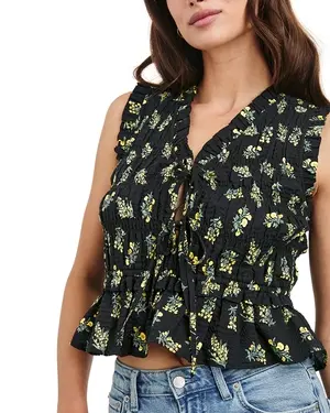 Rails Crinkled Cropped Top - Dark Amary