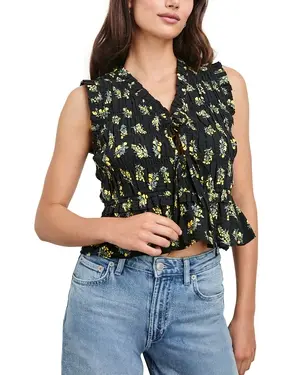 Rails Crinkled Cropped Top - Dark Amary