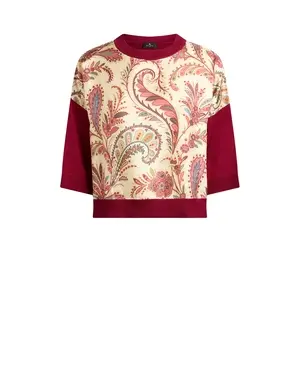 Etro Printed Silk Panel Sweater