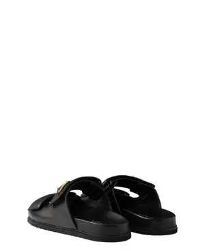 Prada Nappa Leather Slides - Black