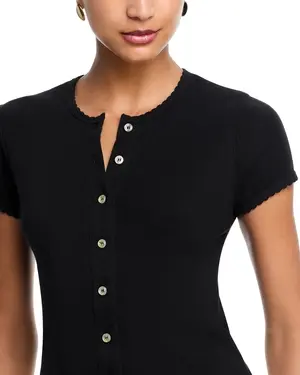 LESET Pointelle Top - Black