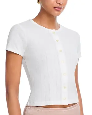 LESET Pointelle Top - White