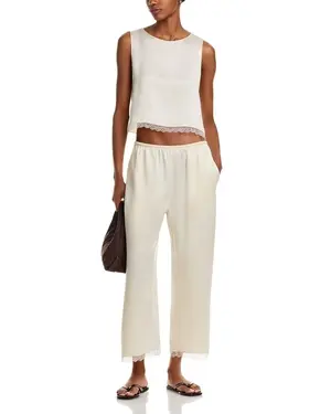 LESET Barb Cropped Pants - Creme