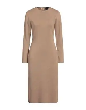 Fabiana Filippi Midi Flared Merino Wool Dress - Camel