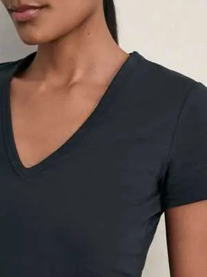 REISS Leia Stretch Cotton T-shirt - Navy