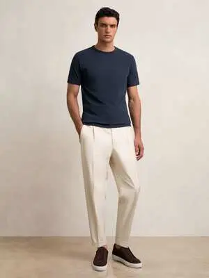 REISS Joe Stretch-cotton Crew-neck T-shirt - Navy