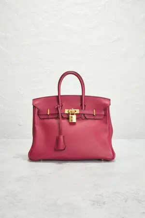 Hermès Swift Birkin 25 Handbag - Rouge Grenat