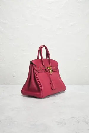 Hermès Swift Birkin 25 Handbag - Rouge Grenat