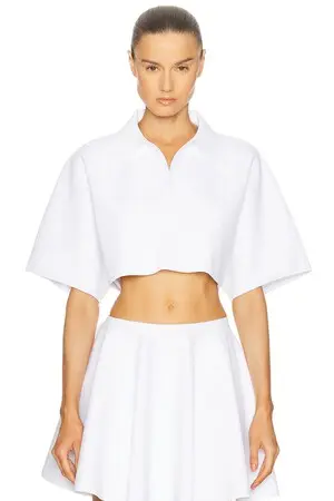 Alaïa Crop Polo Top