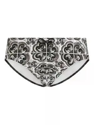Dolce & Gabbana Graphic-print Swimming Trunks - White