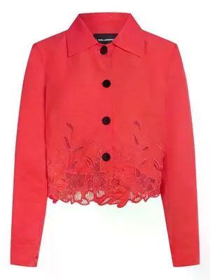 Karl Lagerfeld Embroidered Cropped Jacket