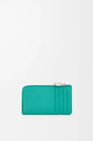 Loewe Pebble Coin Cardholder In Pebble Grained Leather Skin - Aquamarine