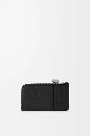 Loewe Pebble Coin Cardholder In Pebble Grained Leather Skin - Black
