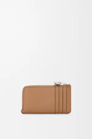 Loewe Pebble Coin Cardholder In Pebble Grained Leather Skin - Mocha