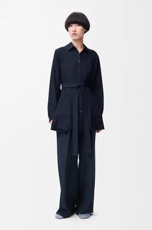 Loewe Pyjama Trousers In Silk - Navy Blue