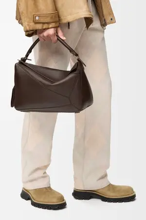 Loewe Large Puzzle Bag - Dark Chestnut