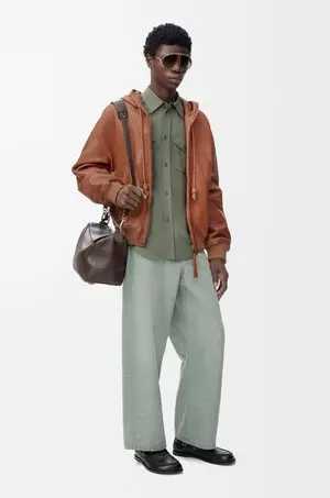 Loewe Shirt In Viscose Blend - Khaki Green