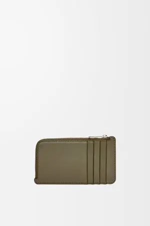 Loewe Coin Cardholder In Satin Leather Skin - Khaki Green