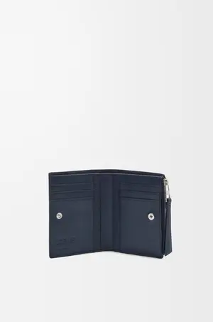 Loewe Puzzle Slim Compact Wallet In Classic Leather Skin - Blue Grey/navy