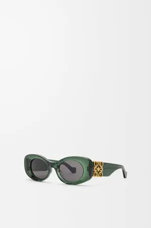 Loewe Beveled Oval Sunglasses Dark Green