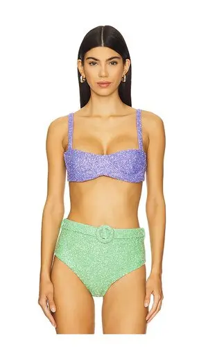 OCEANUS Heidi Underwire Beaded Bikini Top - Lilac