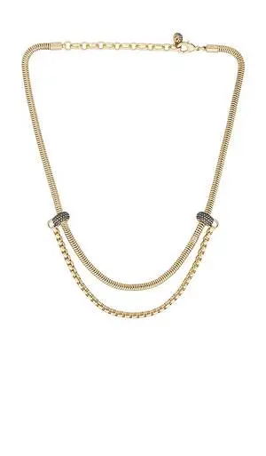 Demarson Venice Necklace - Gold  Gunmetal  And Crystal