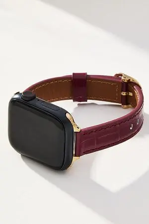 POSH TECH Leather Apple Watch Band - Cherry Red