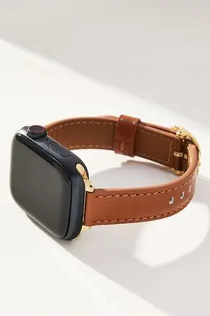 POSH TECH Leather Apple Watch Band - Dark Orange