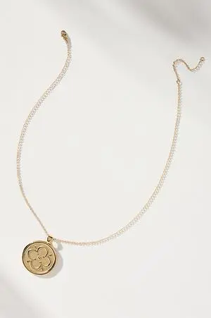 JANE WIN Love Jw Original Coin Pendant Necklace - Gold