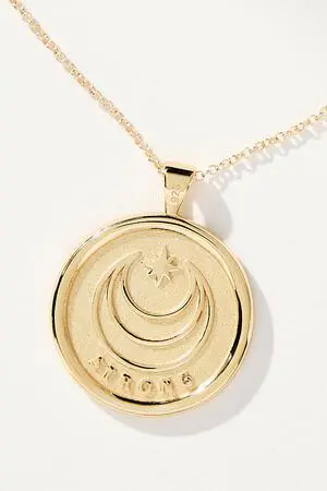 JANE WIN Strong Rising Sun Original Pendant Coin Necklace