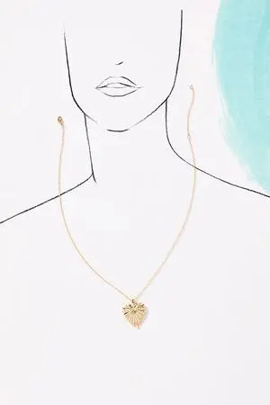 JANE WIN Love Petite Embellished Full-heart Pendant Necklace