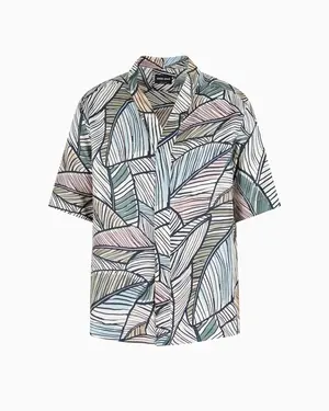 Giorgio Armani Printed Silk Short-sleeved Shirt - Patterned