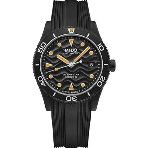MIDO Ocean Star Automatic Rubber Strap Watch - Black