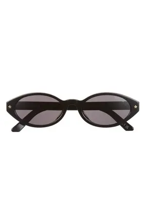 Dior Pacific R1i 52mm Oval Sunglasses - Shiny Black / Smoke