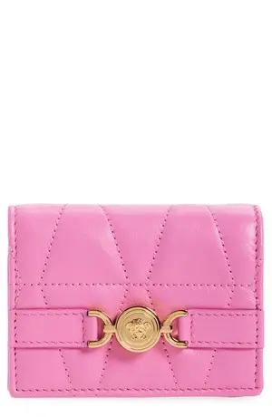 Versace Medusa '95 Compact Leather Bifold Wallet - Dragon Fruit Gold